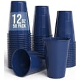 12 Oz Navy Plastic Disposable Cups 50 Pack | Party Drinkware for Events ...