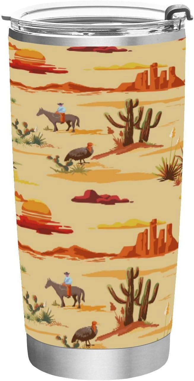 12 Oz Stainless Steel Vacuum Insulated Tumbler Vintage Beautiful Cowboy ...
