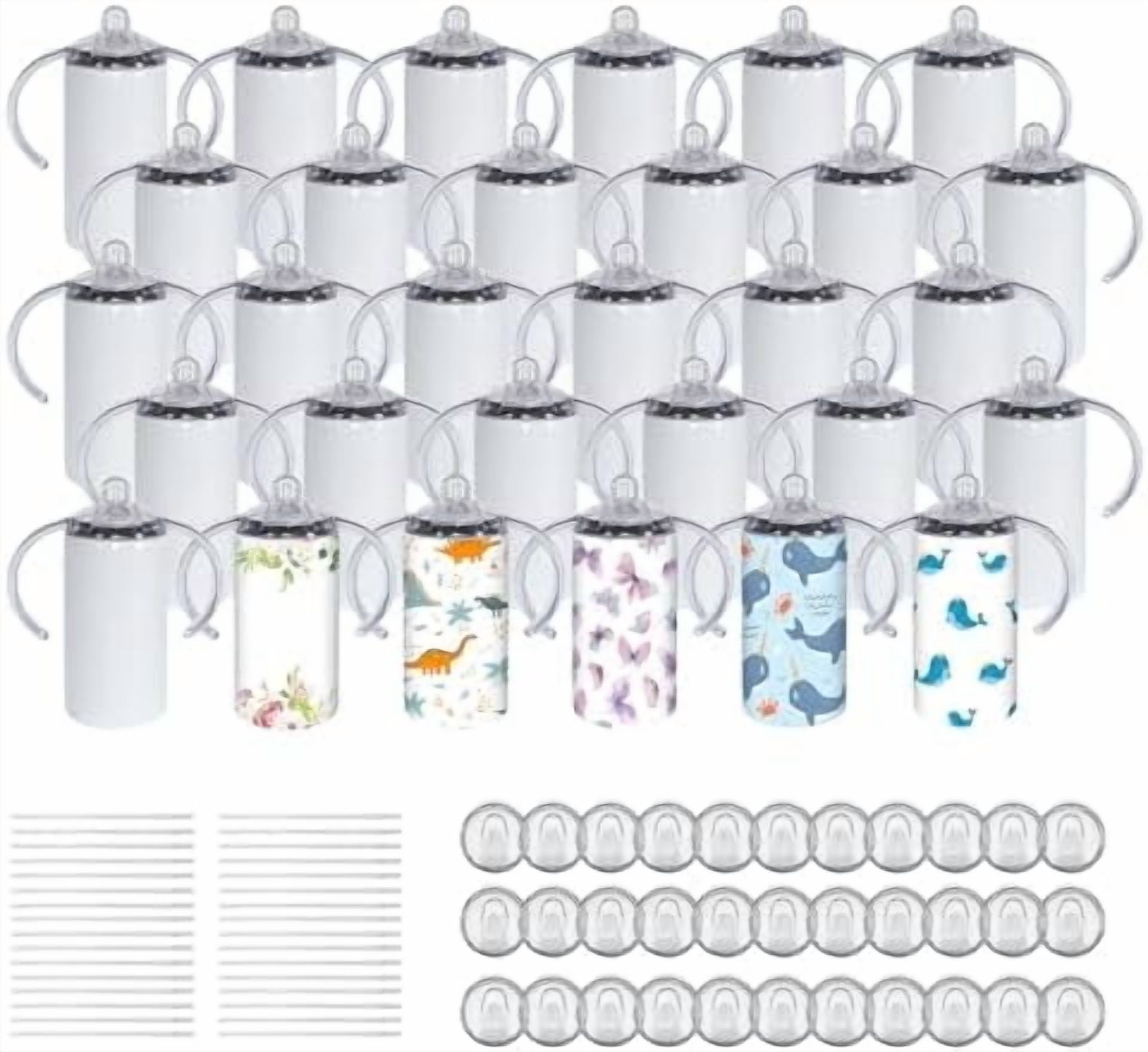12 Oz Sublimation Sippy Cup, 30 Pack Kids Sublimation Tumblers with ...