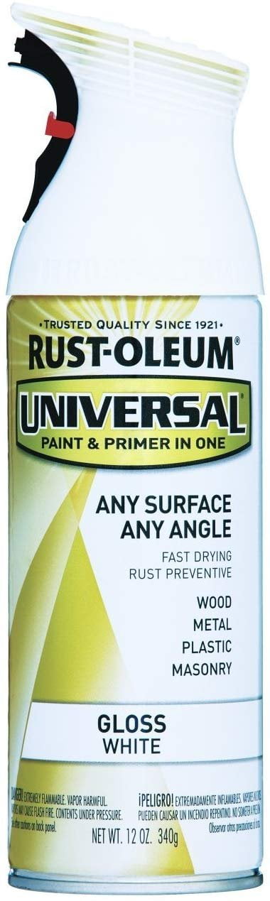 Rust-Oleum Universal Spray Paint Gloss White - Ergonomic Design - Set ...