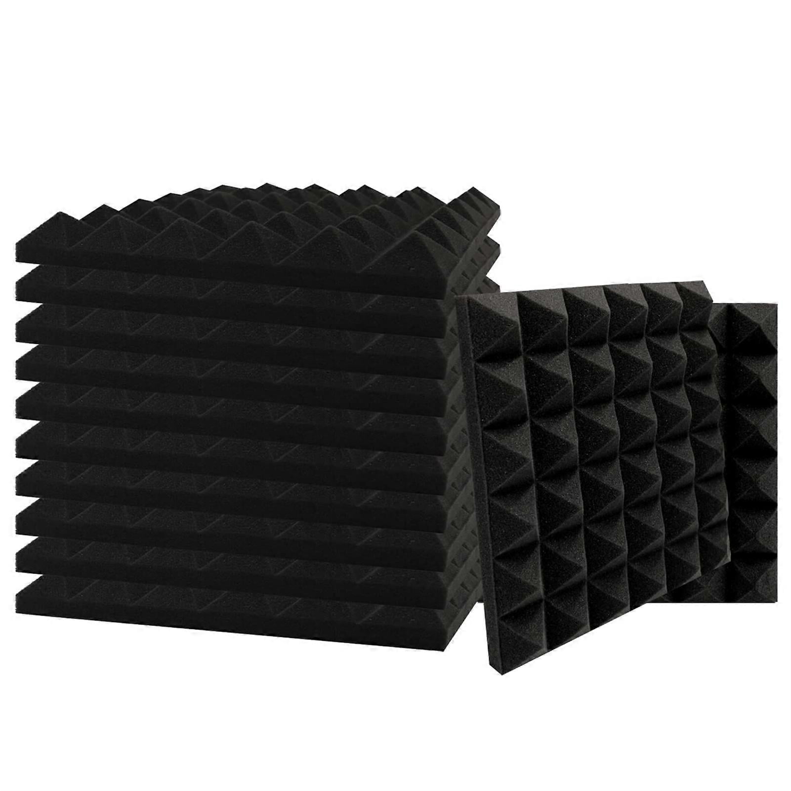 12 PACK Acoustic Foam Panels Fireproof Pyramid Soundproof Studio Wall ...