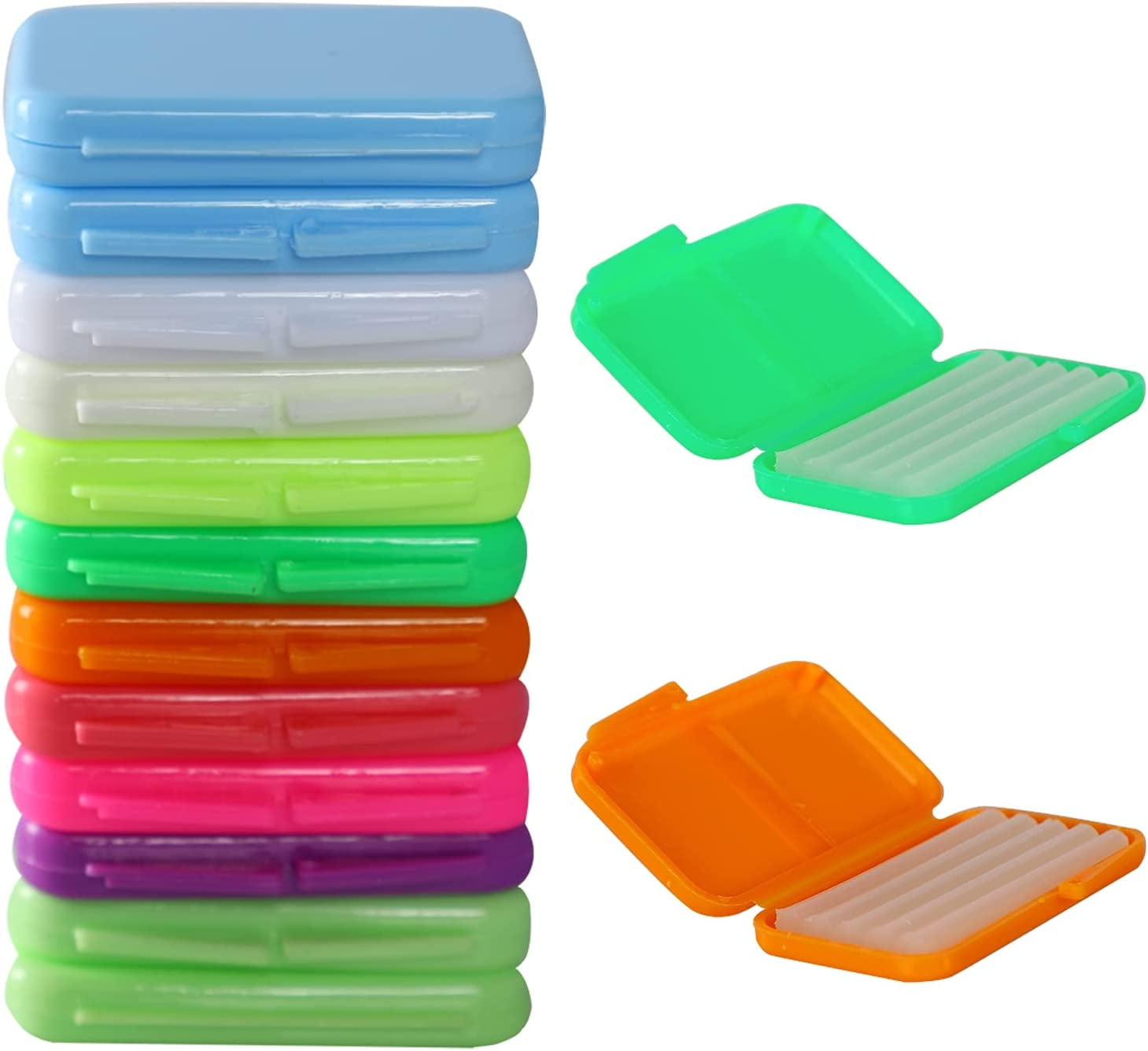 12 PACK Braces Wax Dental Wax with Colorful Storage Cases, 60 ...