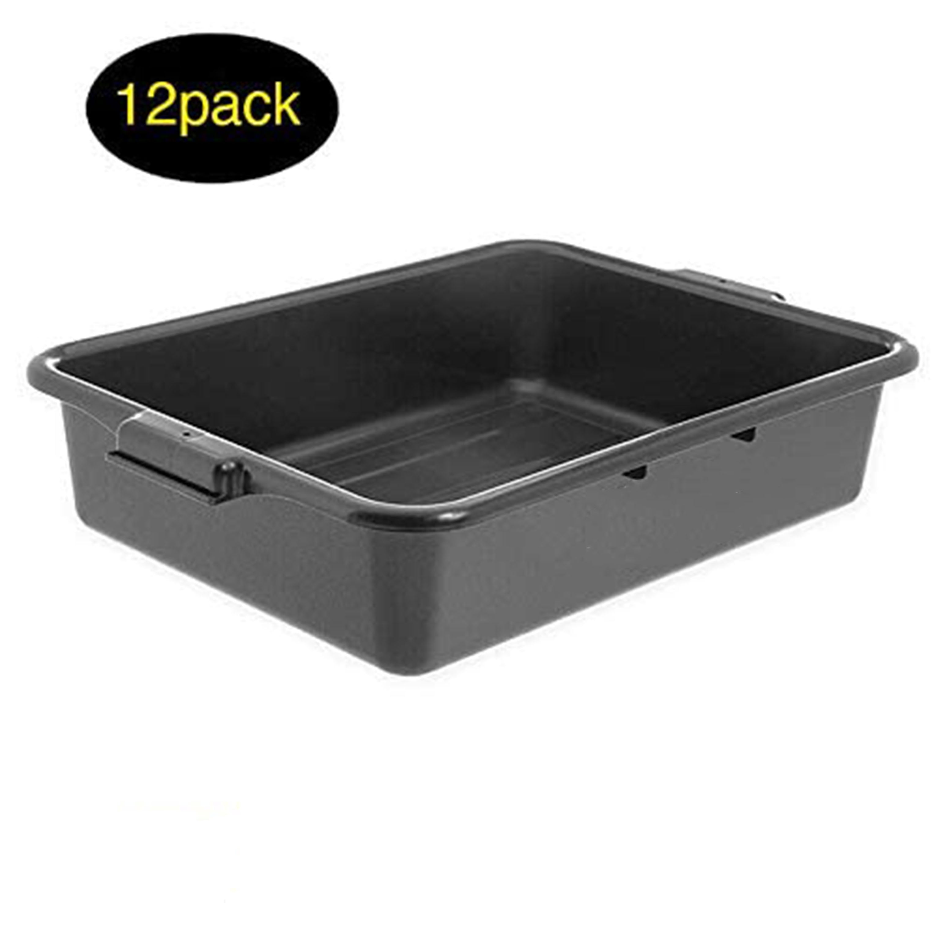 "12 PACK Comfort Curve Ergonomic Wash Basin Tote Box, Black 20"" x 15 ...