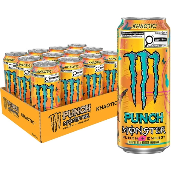 12 PACK Monster Energy Juice Monster Khaotic Tropical Orange Juice ...