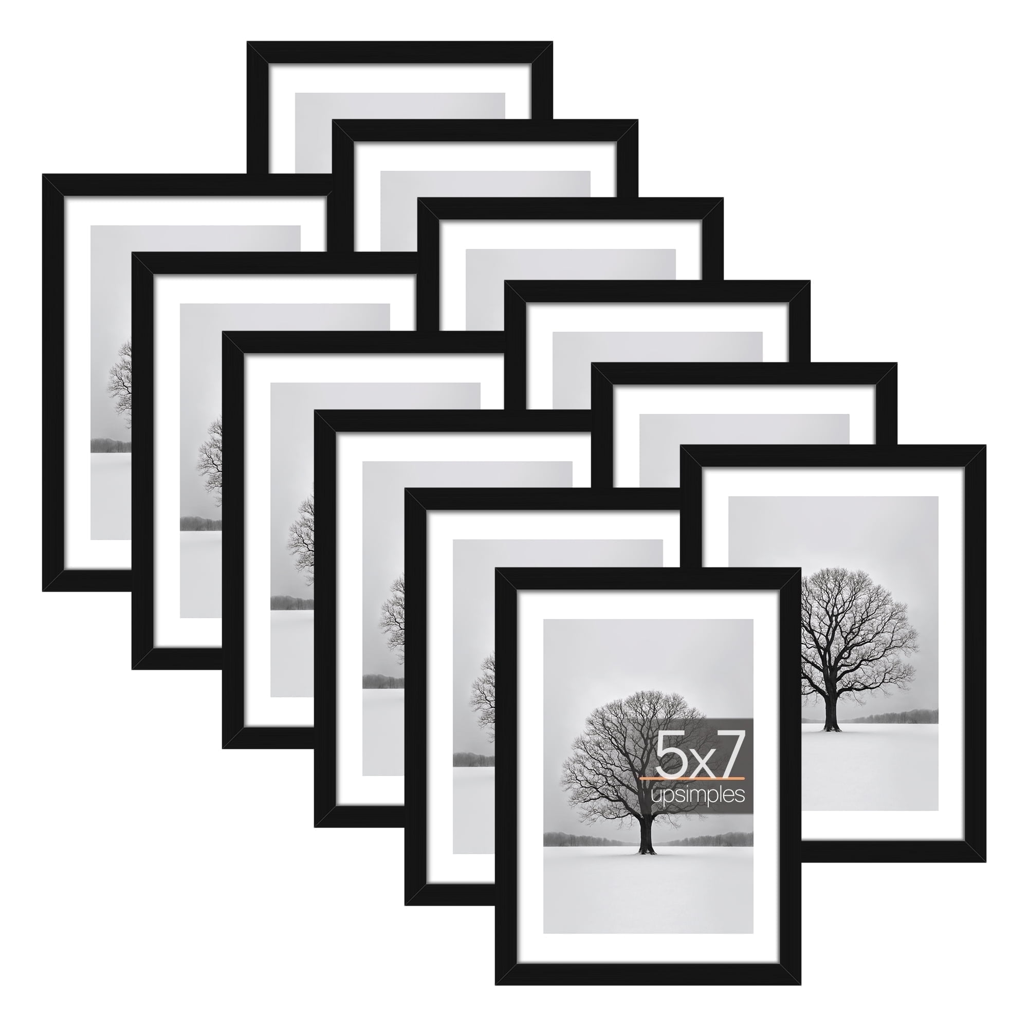 Sindcom 12 Pack 5x7 Picture Frames,Display Pictures 4x6 with Mat or 5x7 ...
