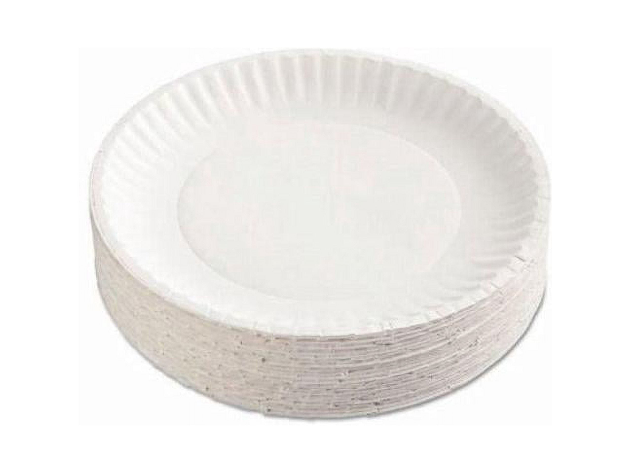 "AJM Uncoated Microwavable Paper Plates, 9"" Diameter, 12 Packs, 1200 ...