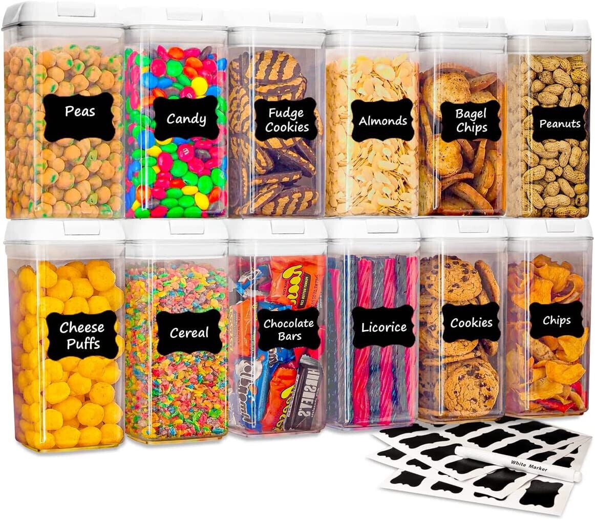 12 PC Airtight Food Storage Containers Set for Kitchen and Pantry ...