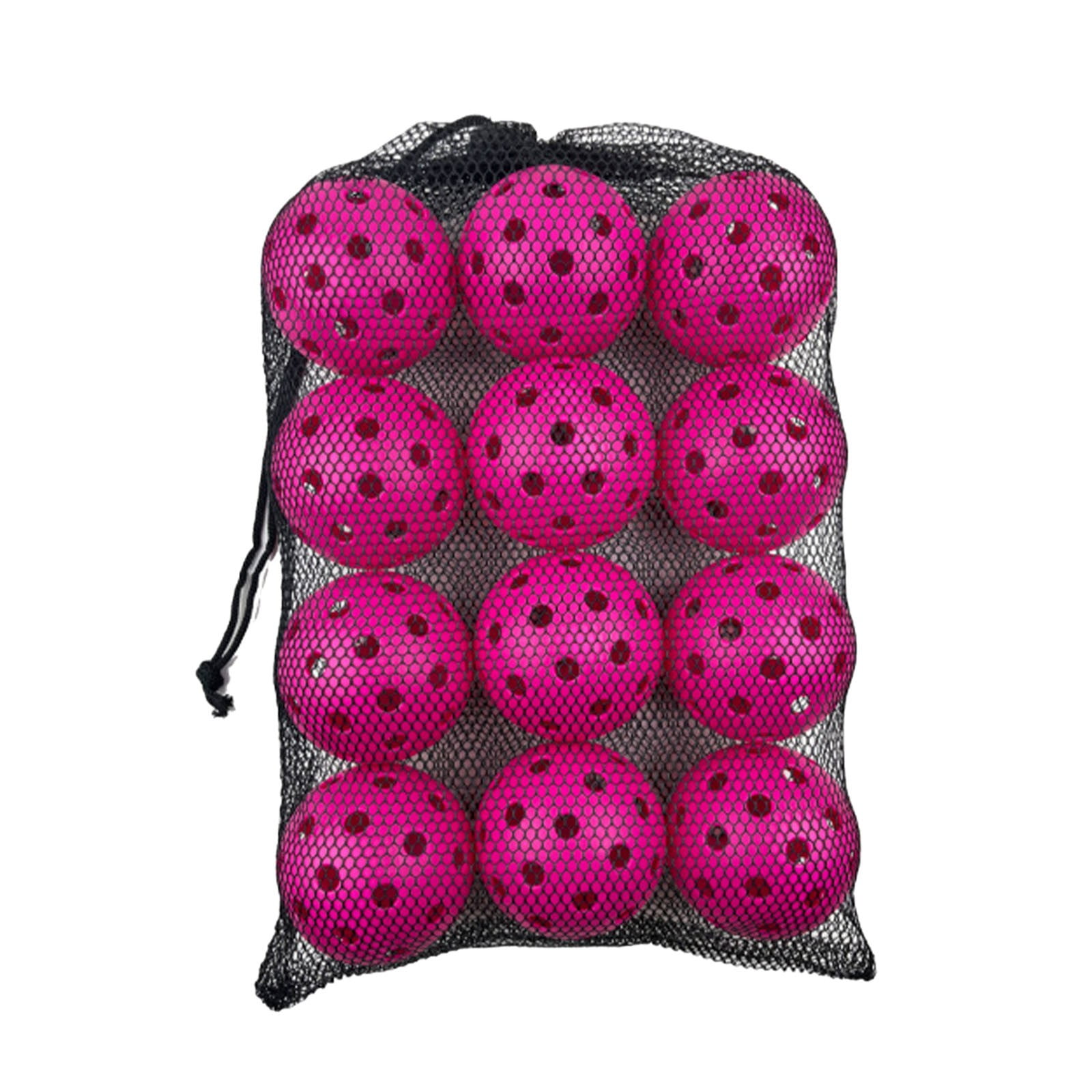 12 PC Pickleball Balls, High Elasticity, 40-Hole Pickleballs with Mesh ...