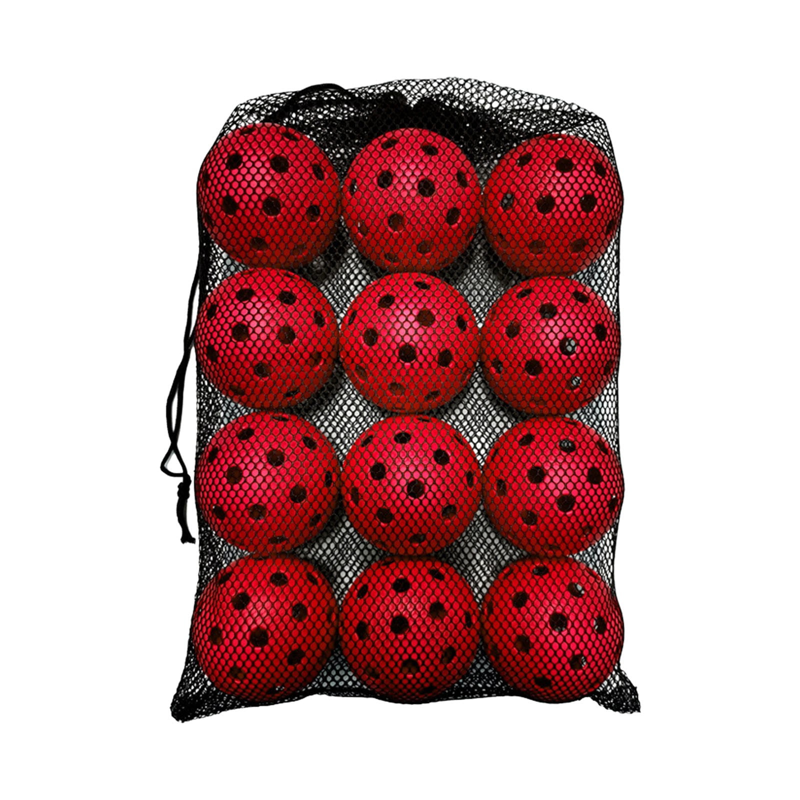 12 PC Pickleball Balls, High Elasticity, 40-Hole Pickleballs with Mesh ...