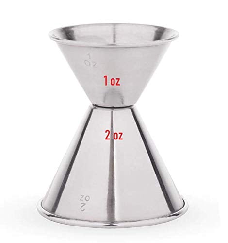 (12-PCS-1 & 2 Ounce) Jiggers Double Sided Stainless Steel Portion ...