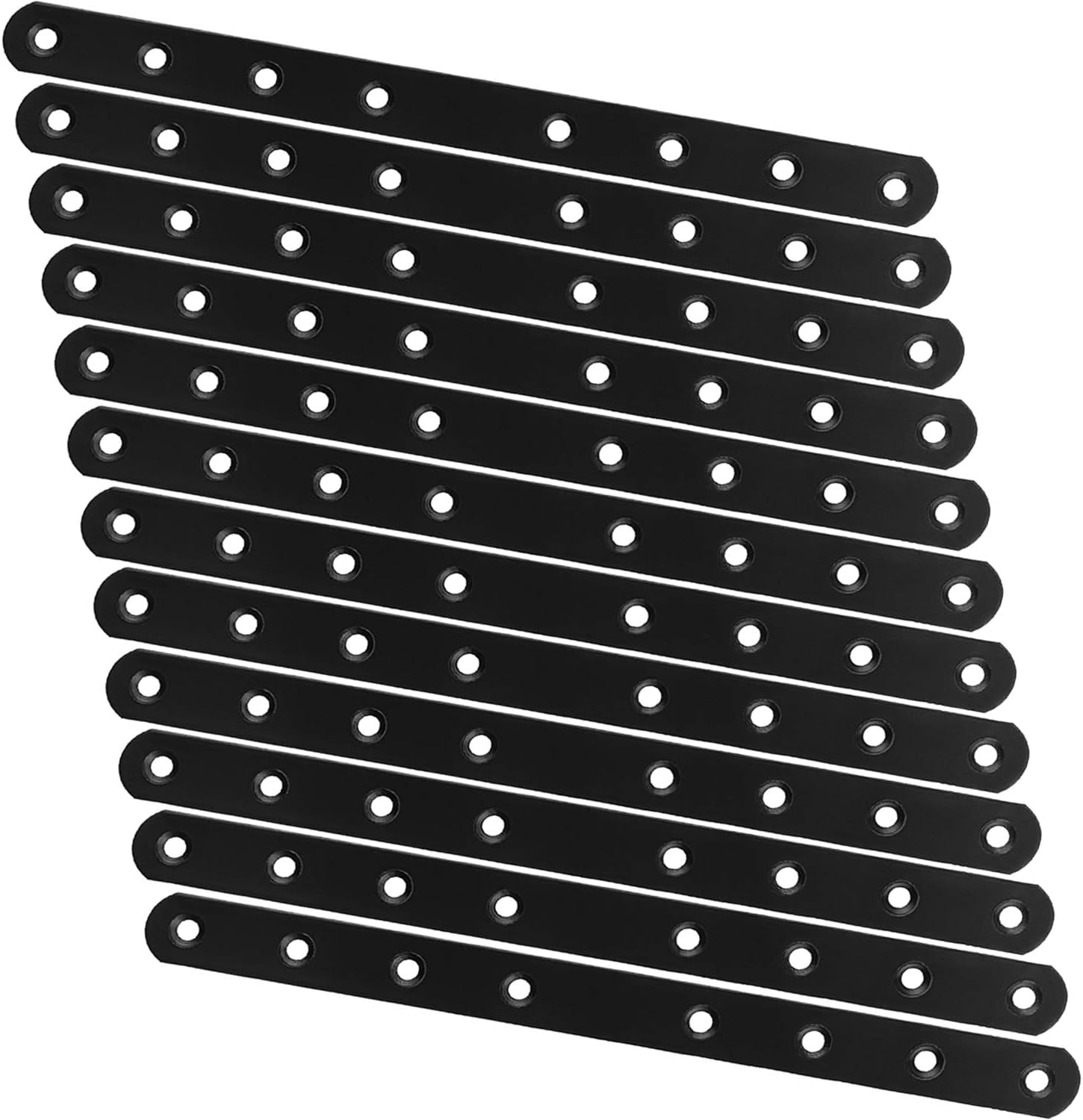 12 PCS 10 Inch Mending Plate Black Straight Braces for Wood Heavy Duty ...