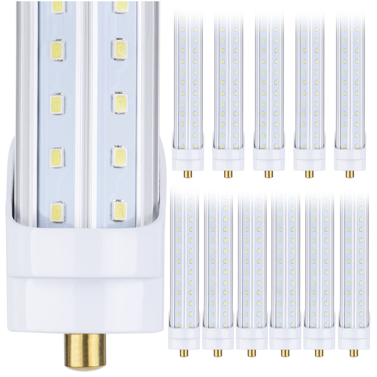 12 PCS 100W 8ft Led Bulbs, 15000lm 6000k 8' Led Bulb, V Shaped Clear ...