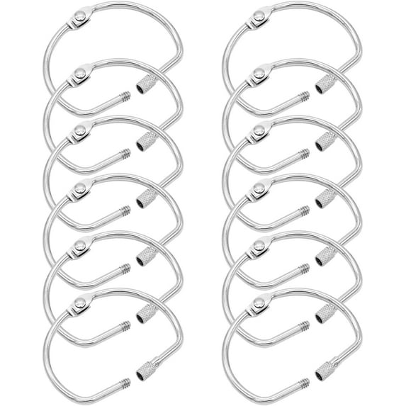 12 PCS 2 Inch D-Shaped Loose Leaf Binder Rings, Nickel Plated Metal ...