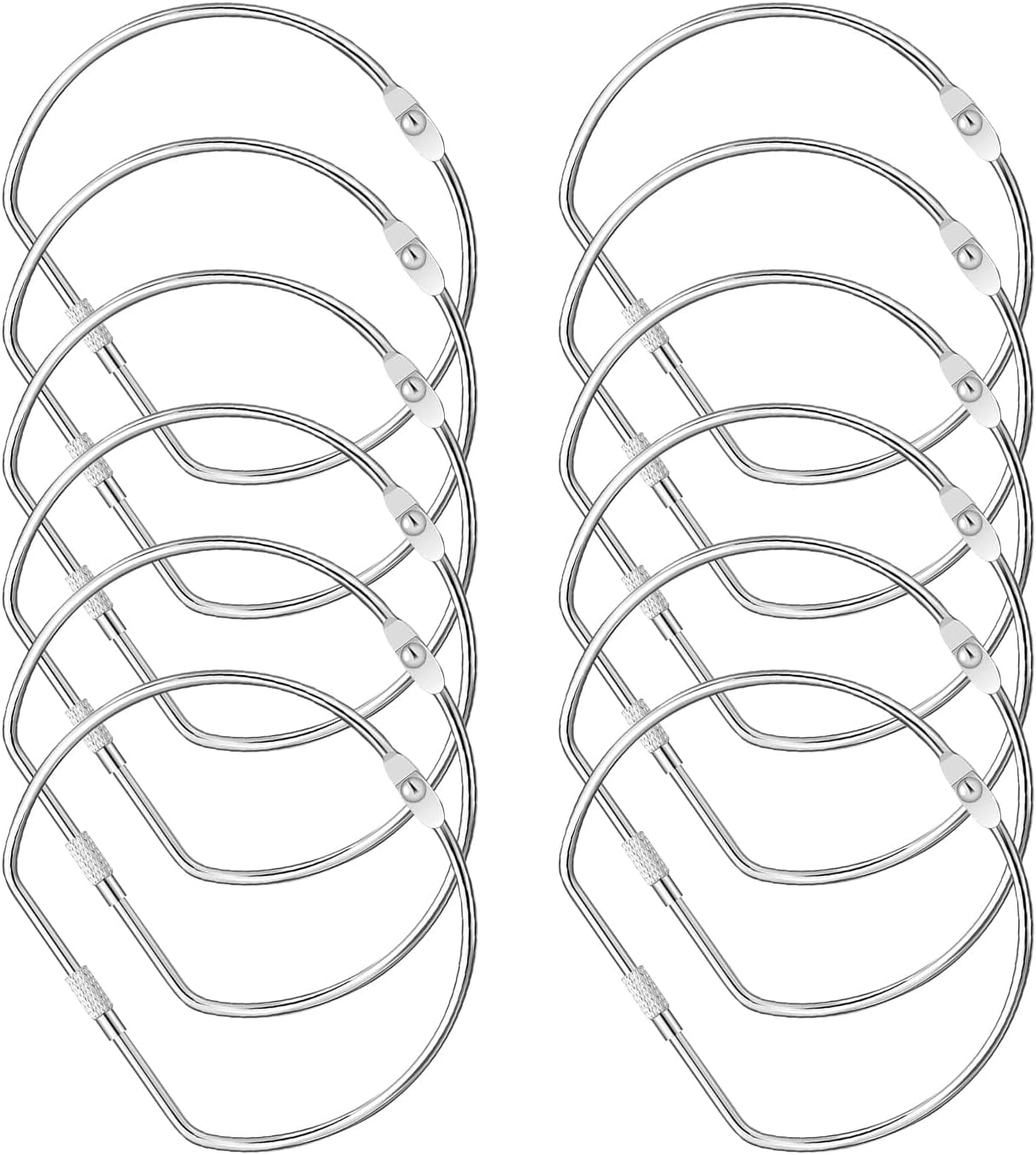 12 PCS 2 Inch D-Shaped Loose Leaf Binder Rings, Nickel Plated Metal ...