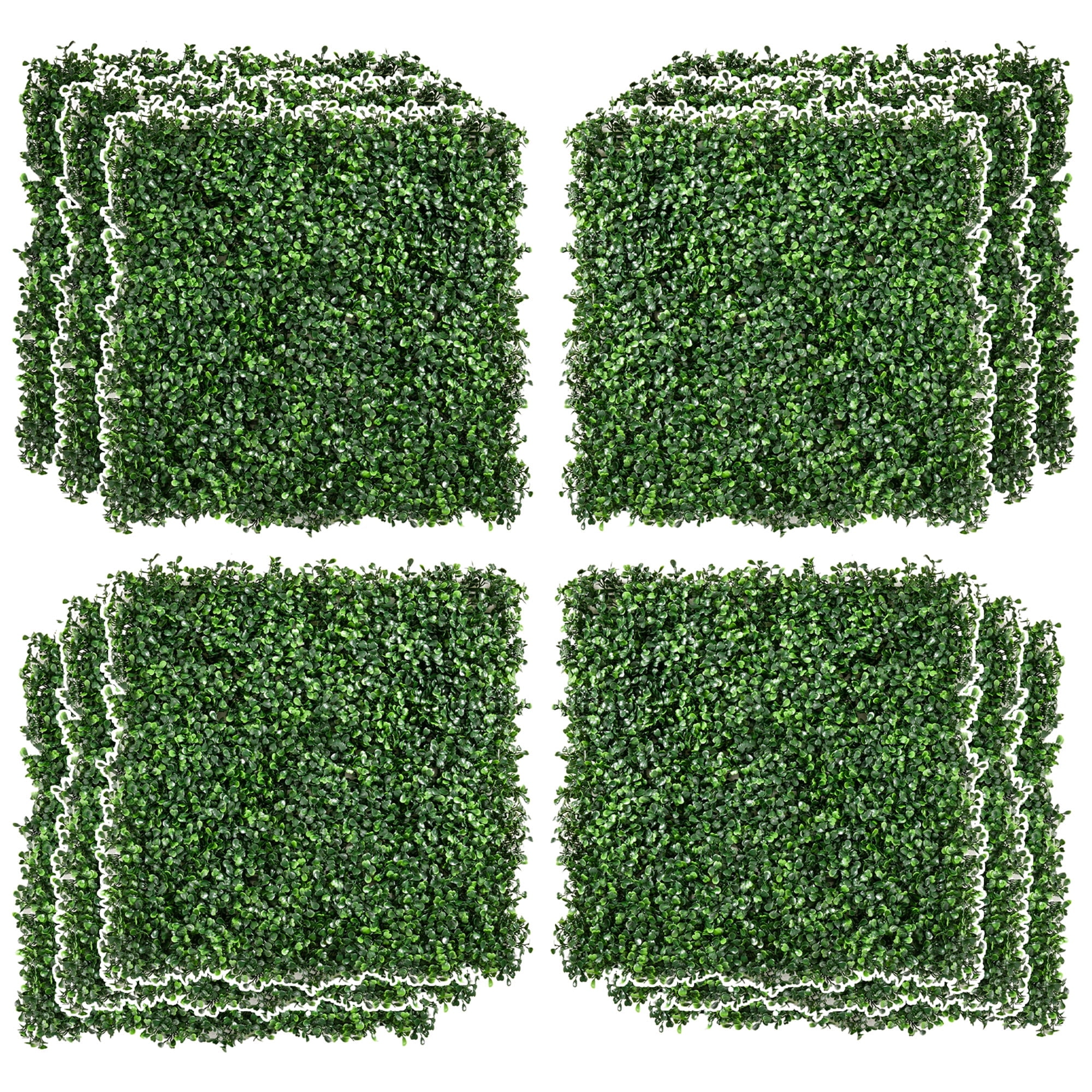 12 PCS 20" x 20" Artificial Boxwood Panels Topiary Wall Greenery ...