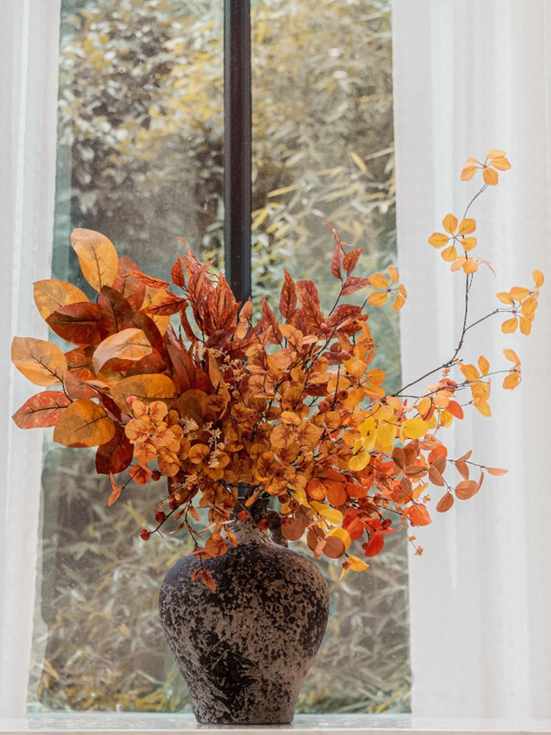 12 PCS 30 Inch Artificial Fall Magnolia Leaves Stems, Fall Decorations ...