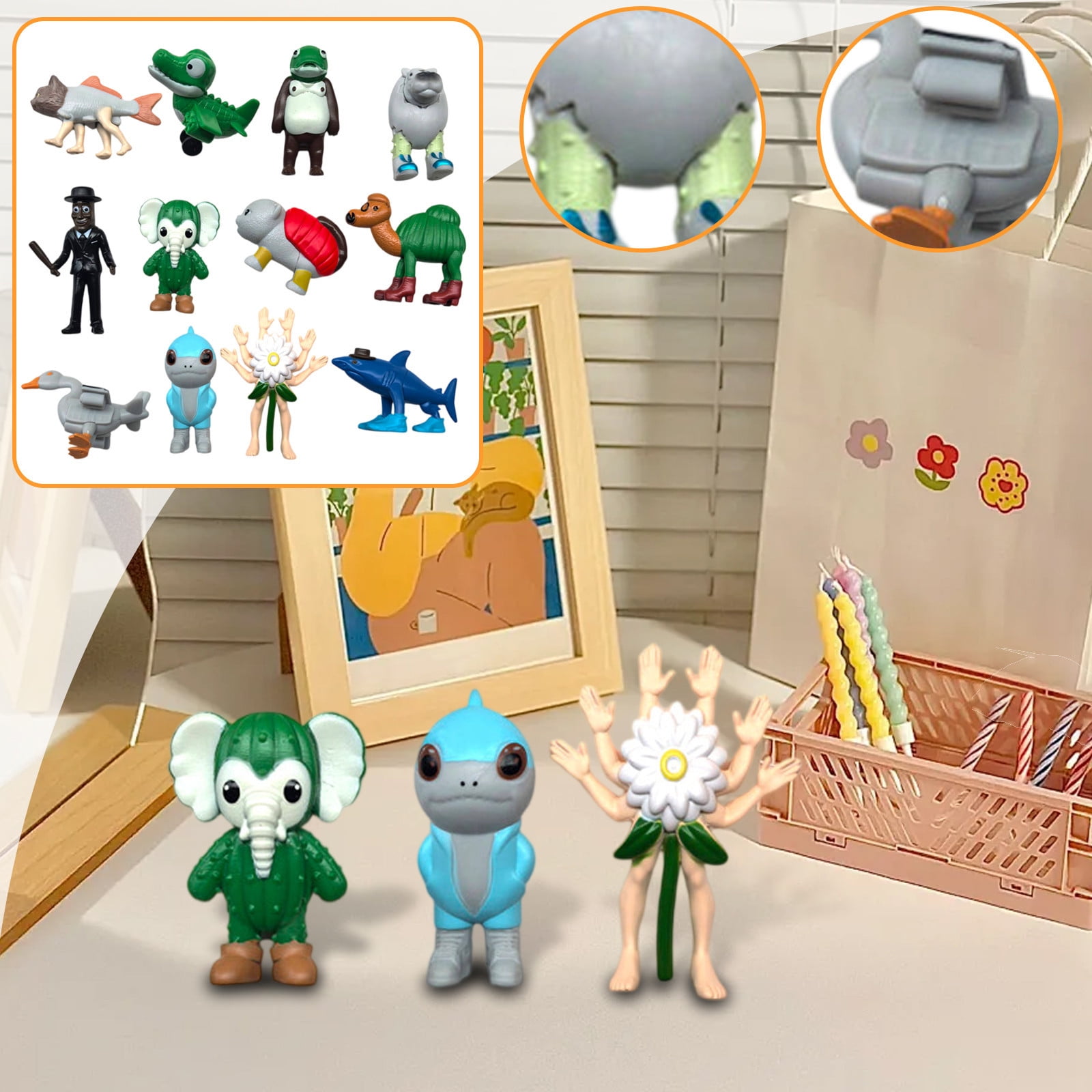 12 PCS, AI Italian Brain rot Animals Figure Toys AI Italian Stickman ...