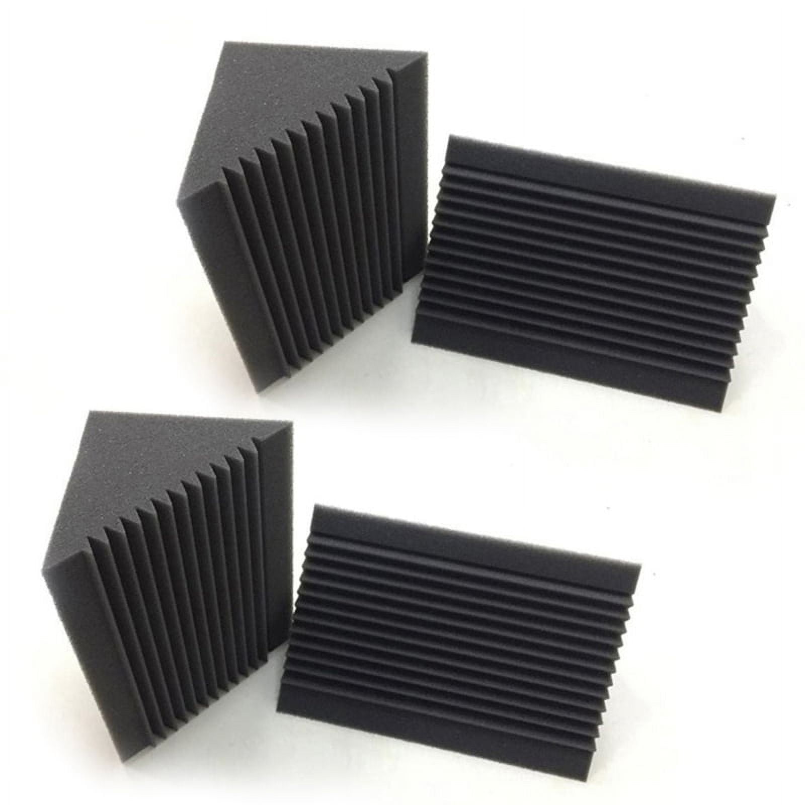 12 PCS Acoustic Foam Charcoal/Black Bass Trap Sound Absorption Studio ...