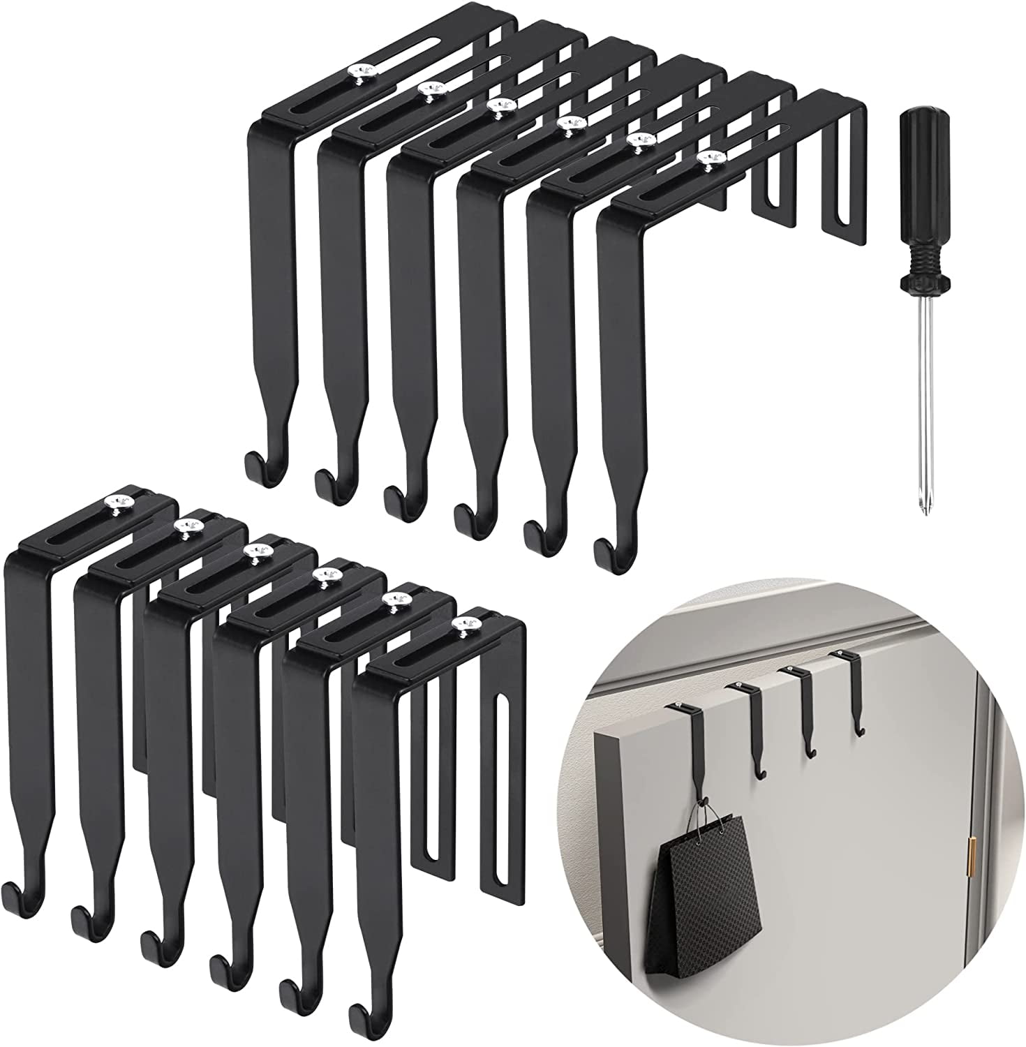 12 PCS Adjustable Cubicle Hangers Cubicle Hooks-Metal Universal ...