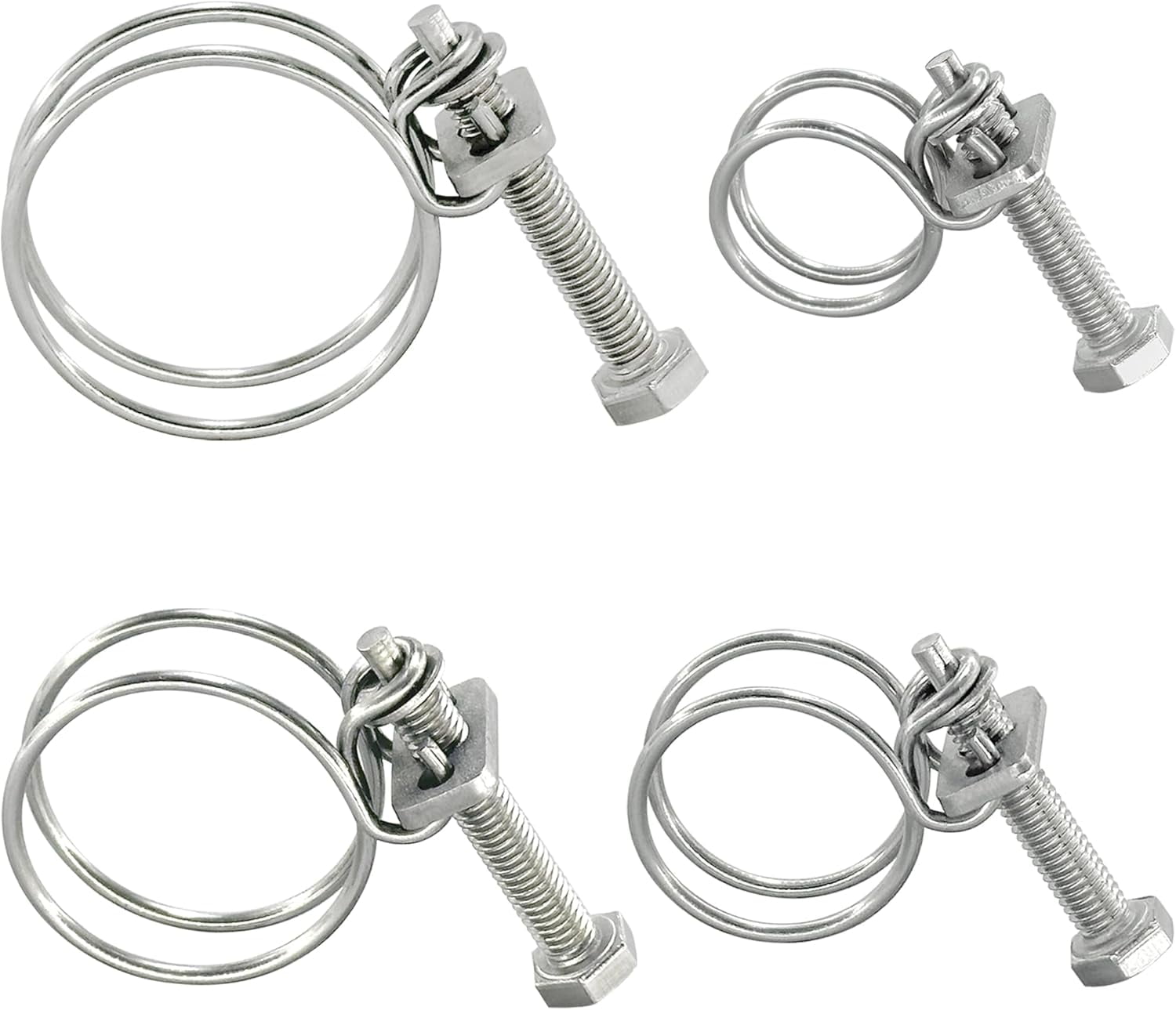 12 PCS Adjustable Double Wire Hose Clamps,304 Stainless Steel Hose ...