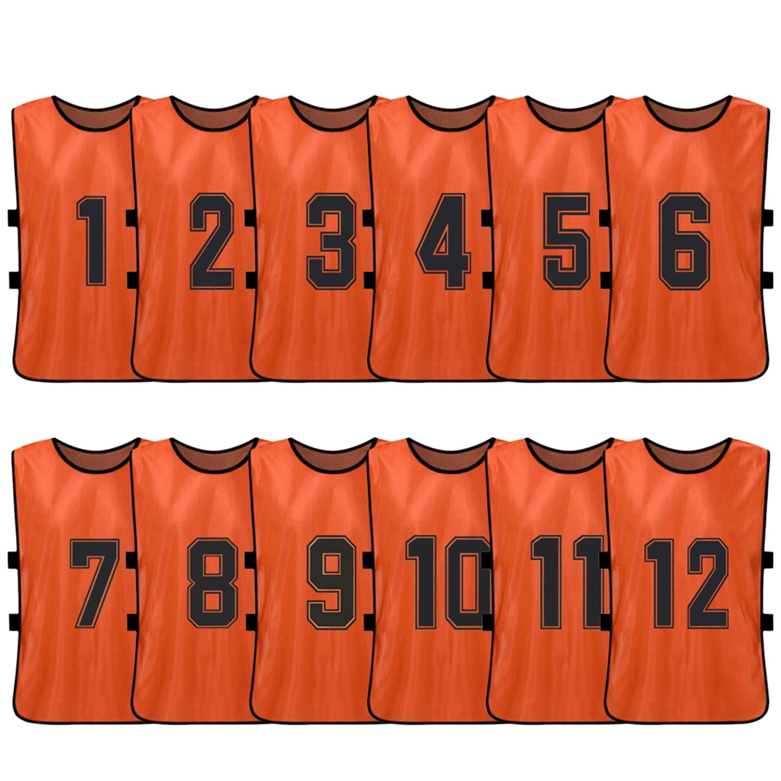 12 PCS Adults Soccer Pinnies Quick Drying Football Team Jerseys Youth ...
