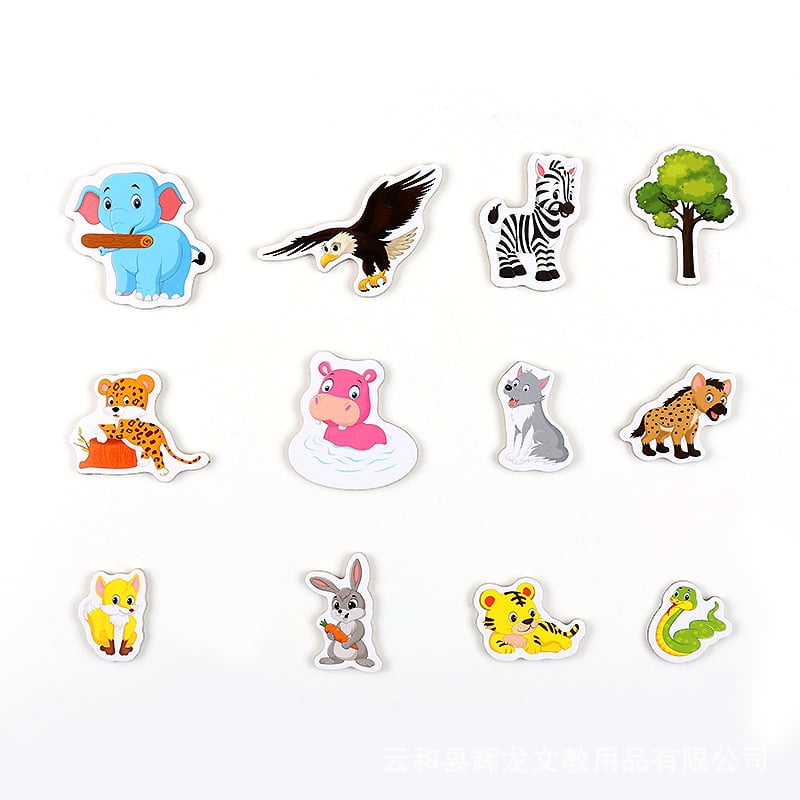 12 PCS Animal Magnets, Adorable Magnetic Animal with Name Fridge ...