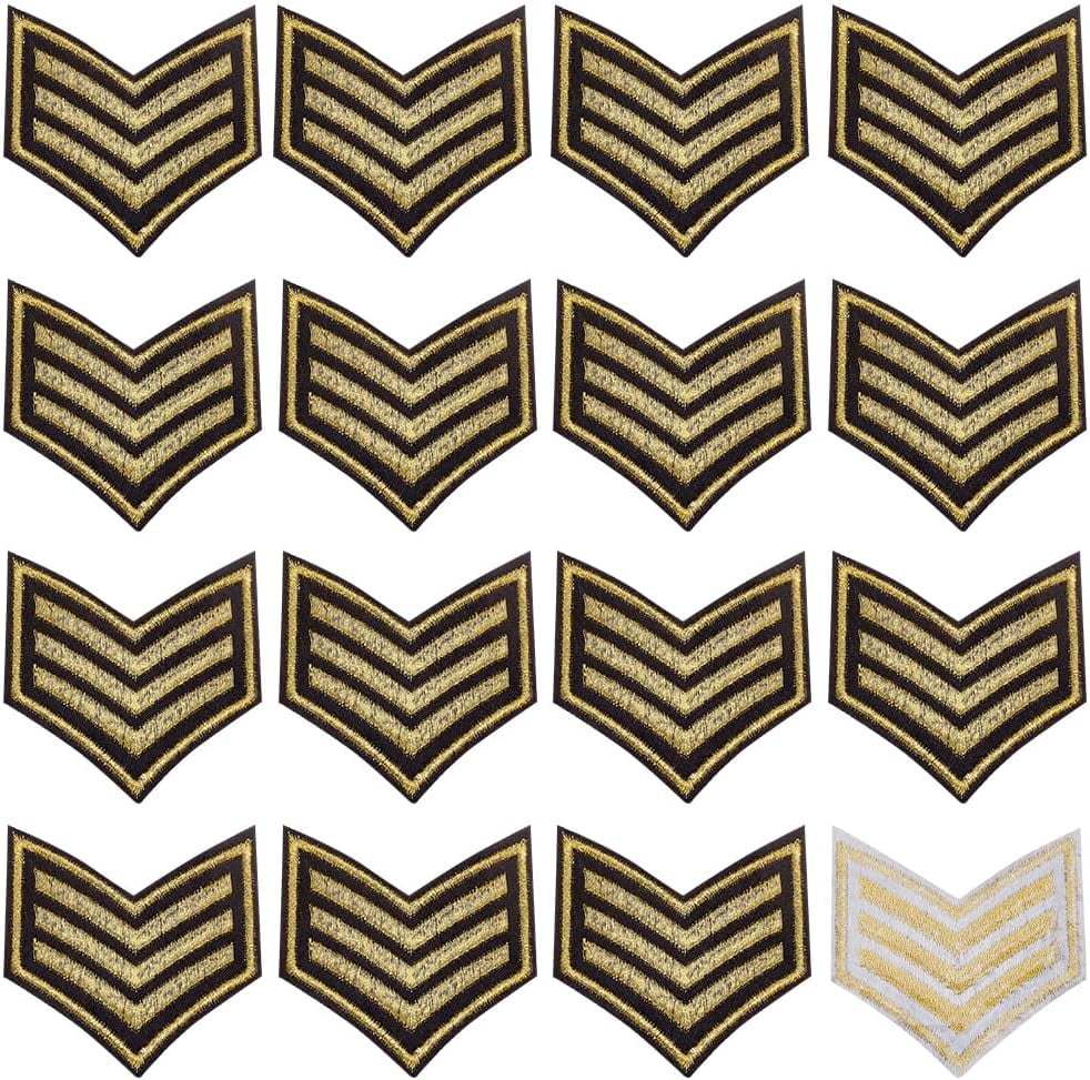 12 PCS Army Sergeant Cloth Rank Patches United States Army Rank Yellow ...