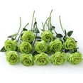 12 PCS Artificial Flowers Black Roses, Fake Silk Flower Long Stem ...