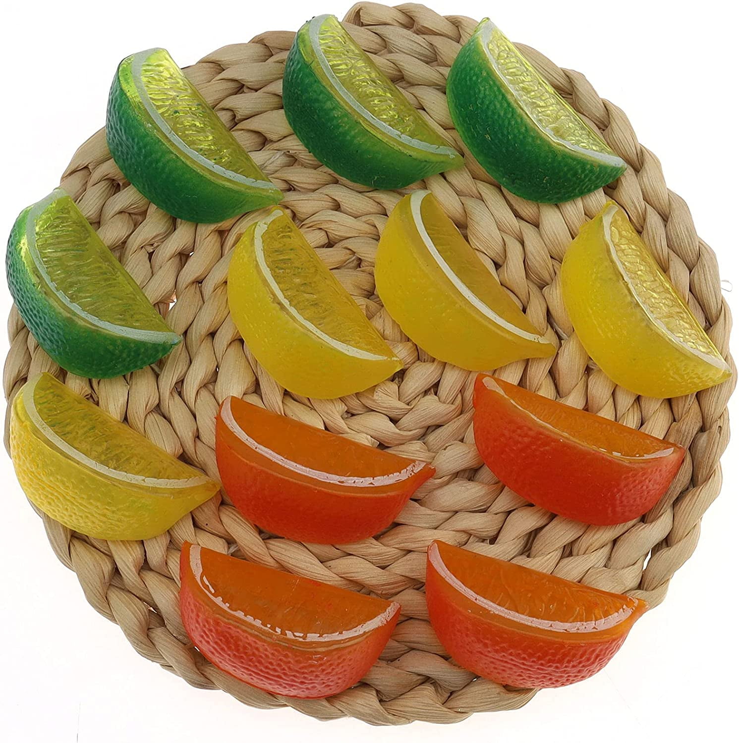 12 PCS Artificial Lemon Slice Fake Fruits Lime Quarter Home Table ...