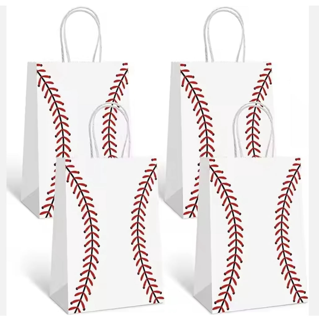 12 PCS Baseball Gift Bags Baseball Goodie Bags with Handles Baseball ...