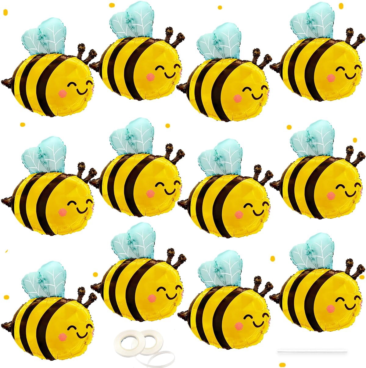 12 PCS Bee Balloons STF9 for Baby Shower & Birthday Party Decorations ...