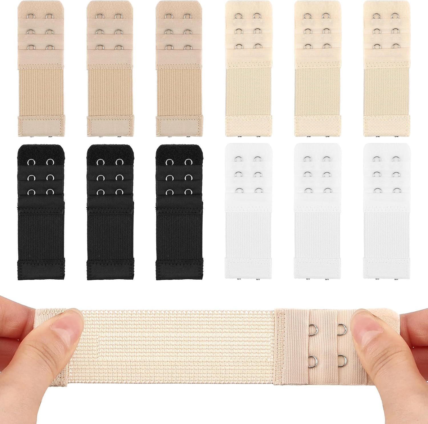 12 PCS Bra Extenders 2 Hooks, Bra Strap Extender, 2 Hook Bra Extenders ...