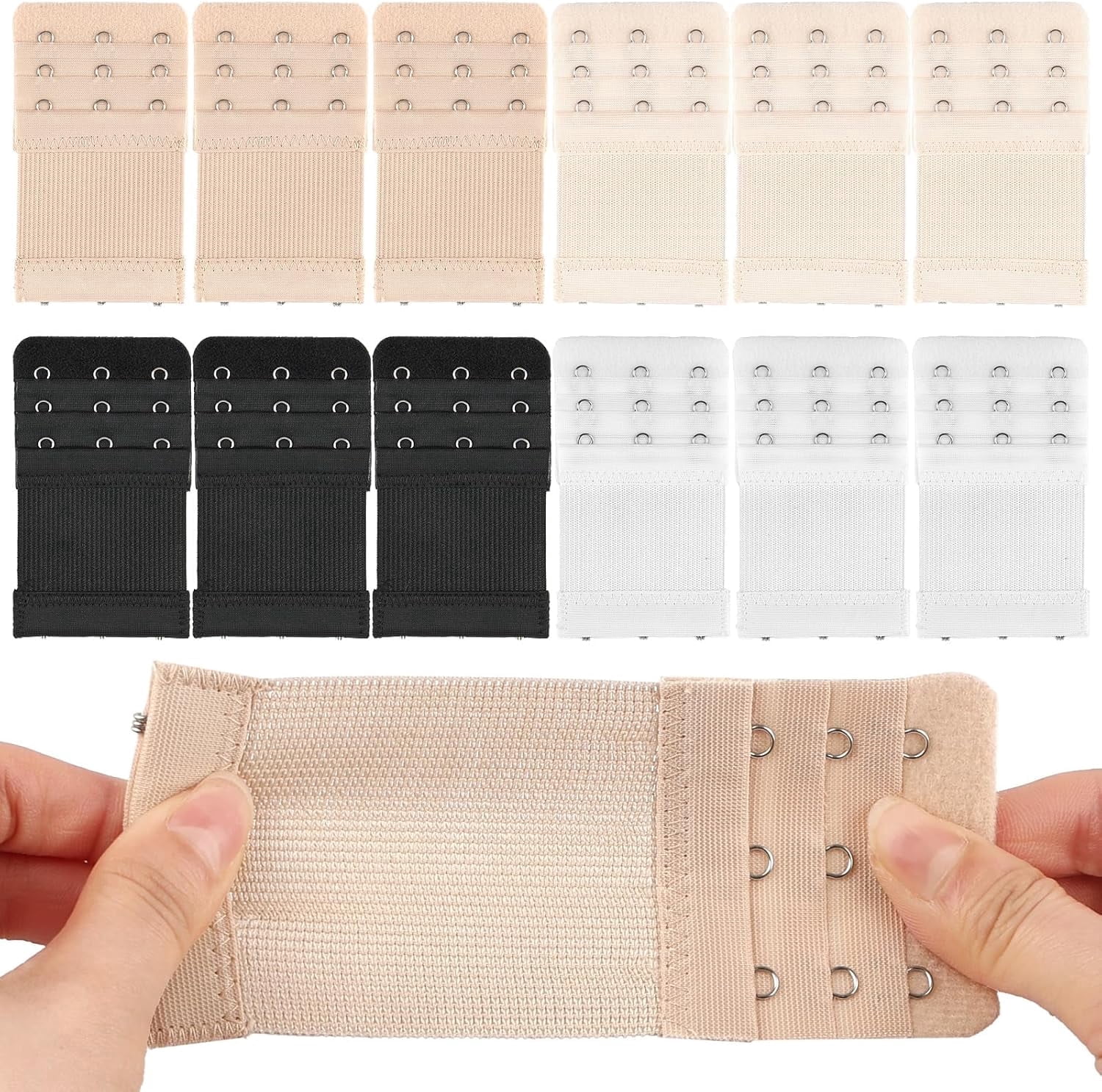 12 PCS Bra Extenders 3 Hooks, Bra Strap Extender, 3 Hook Bra Extenders ...