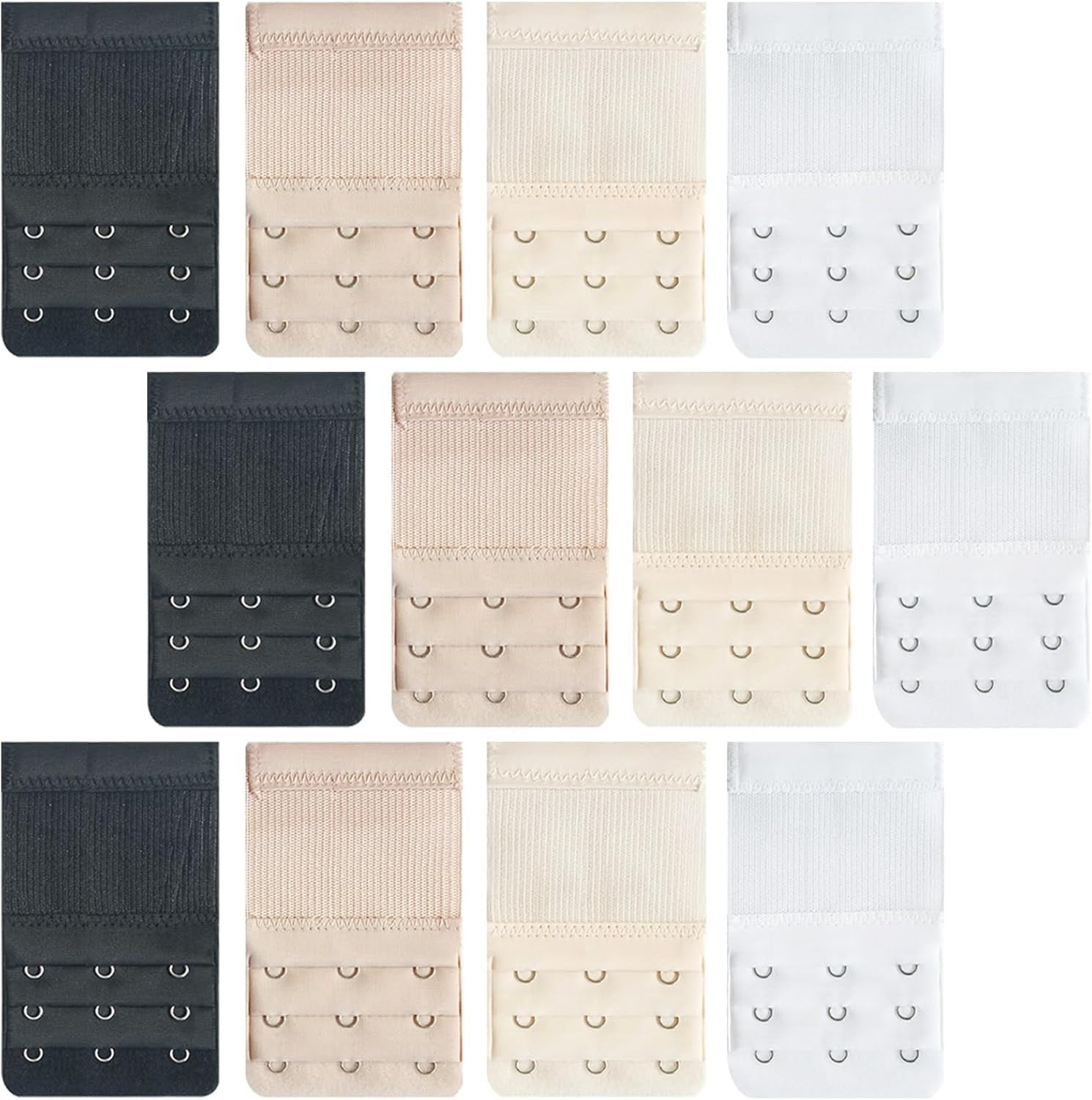 12 PCS Bra Extenders 3 Hooks, Elastic Extension Strap for Women ...