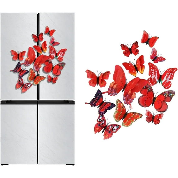 12 PCS Butterfly Fridge Magnets Glow in The Dark for Wall Refrigerator ...