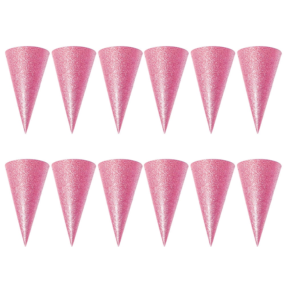 12 PCS Caps Mini Birthday Hats Glitter Cone Party Women's - Walmart.com