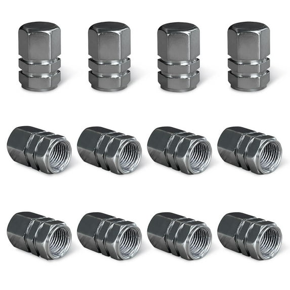 12 PCS Car Tire Valve Stem Caps, Aluminum Alloy Wheel Valve Covers with ...