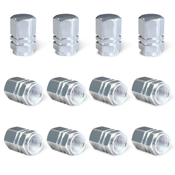 12 PCS Car Tire Valve Stem Caps, Aluminum Alloy Wheel Valve Covers with ...