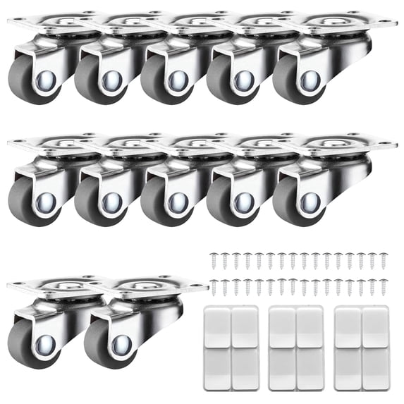 12 PCS Castor Wheels, 25mm Universal Heavy Duty Swivel Casters Low ...