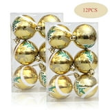 12 PCS Christmas Balls Ornaments, 2.4" Plastic Christmas Balls ...
