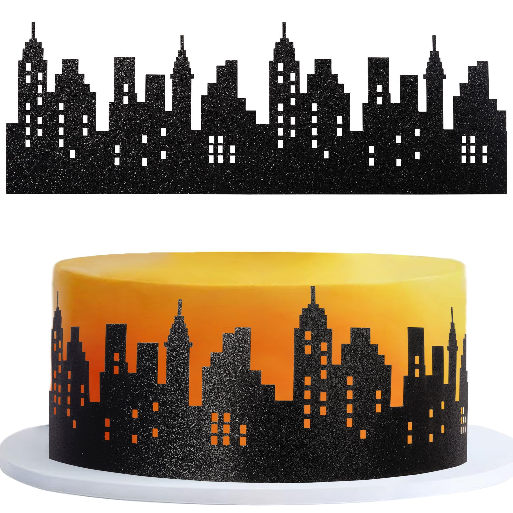12 PCS City Cake Border Decoration BSL1 Wrapper Toppers City Skyline ...
