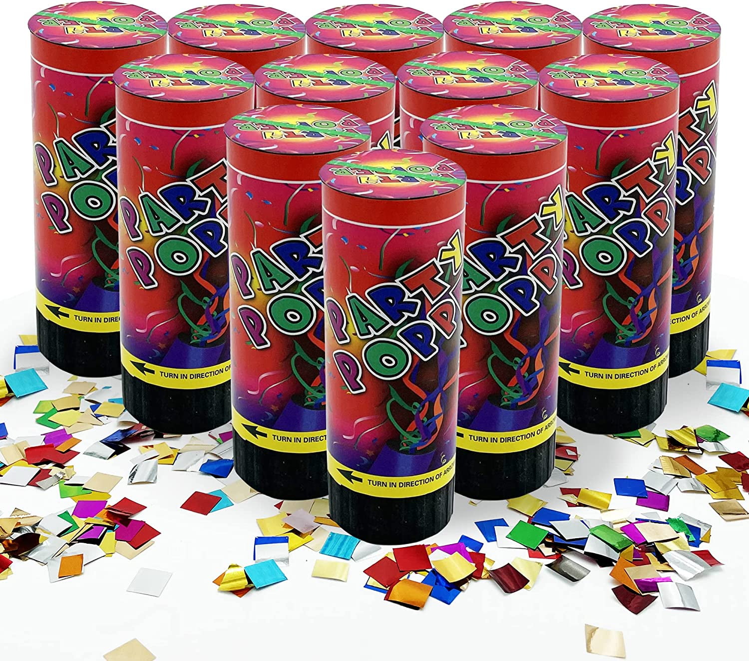 12 PCS Confetti Poppers Cannons for Wedding Birthday Graduation Baby ...