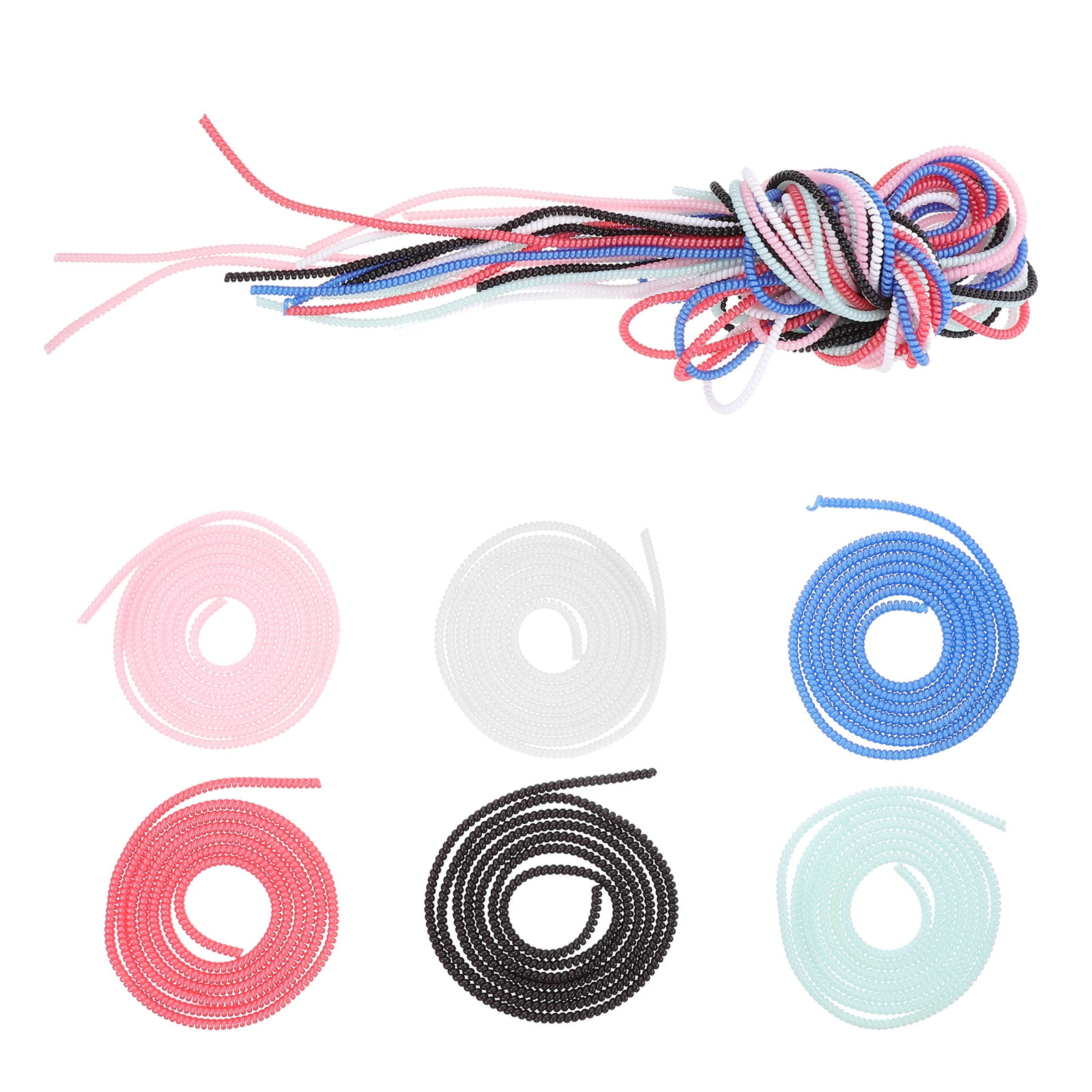 Cable Tie Bundle Wire Cover for Home Use Stretchy PVC Assorted Color 12 ...