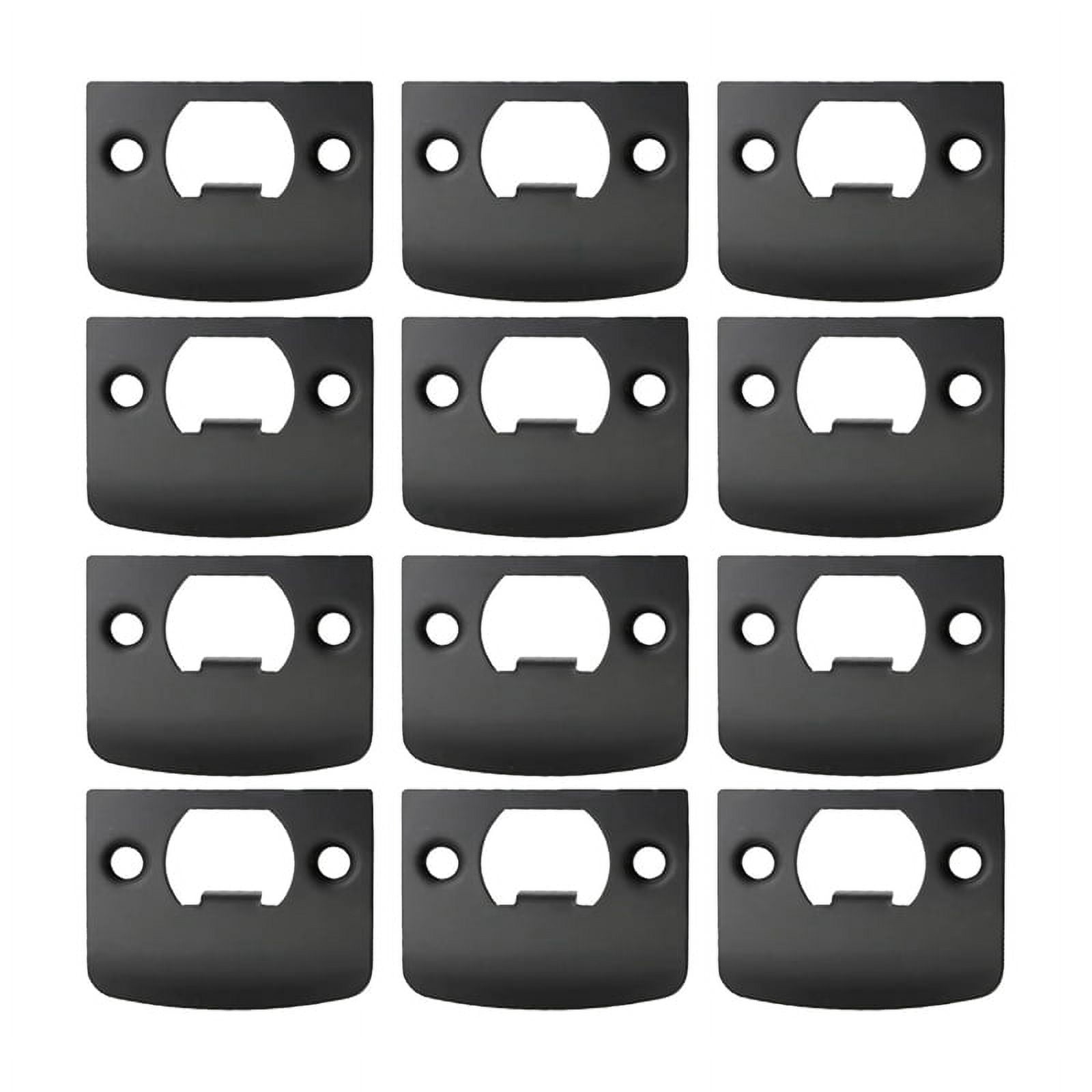 12 PCS Door Strike Plate, Black Deadbolt Stainless Steel Covers ...
