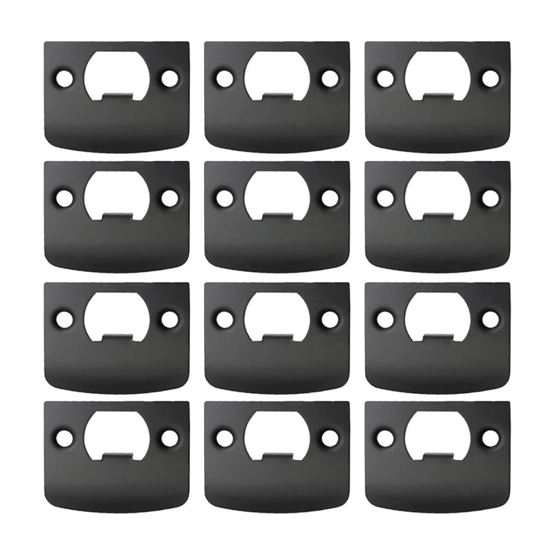 12 PCS Door Strike Plate, Black Deadbolt Strike Plate, Stainless Steel ...
