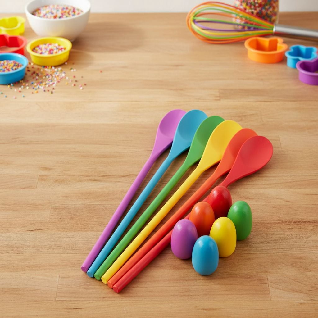 12 PCS Egg Spoon Race Game Sets, Wooden Balance Relay Games for ...