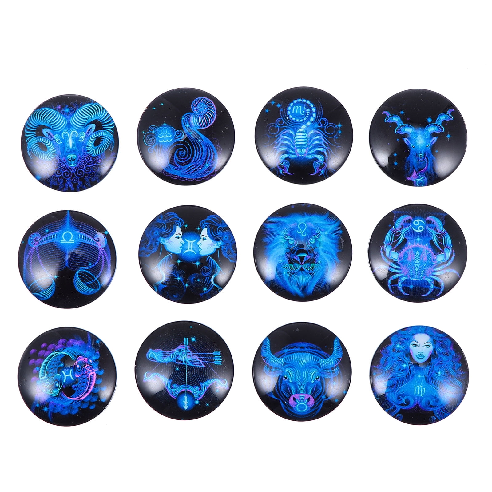 12 PCS Fridge Magnet Refrigerator Magnets Stickers Glass Patch Note Gemstone Twelve ...