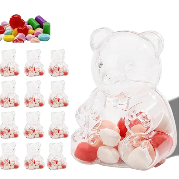 12 PCS Gummy Bear Jar Container - Large Gummy Bear Containers Plastic ...