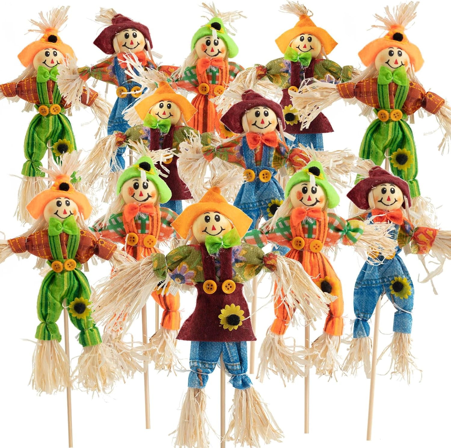 12 PCS Halloween Scarecrow Decorations - Outdoor, Fall Harvest ...