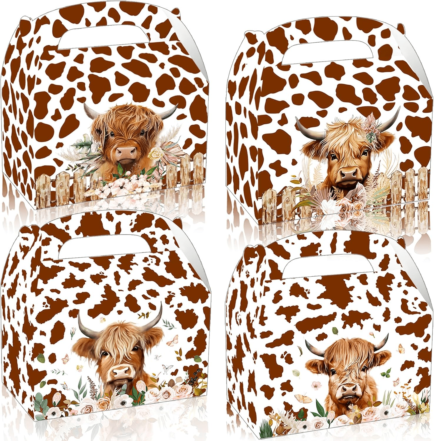 12 PCS Highland Cow Party Favors Bags Boxes Highland Cow Party Supplies ...